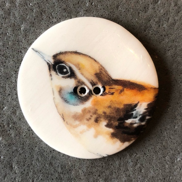 Kate Holliday Buttons - Giant Wren Large Circular Button